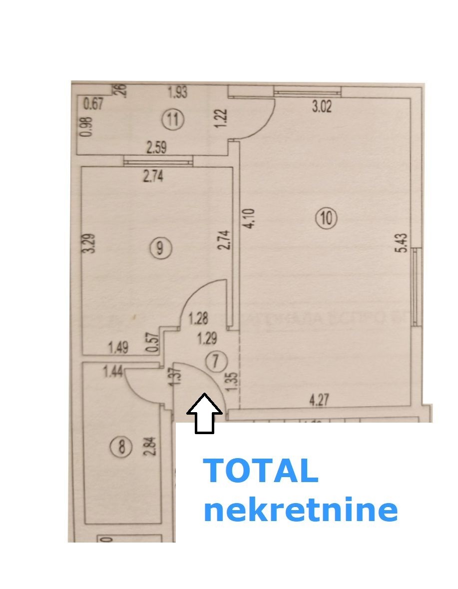 Stan,NOVI SAD,ADICE 34.00m2,60450€ , ID: 1096267