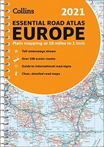 Road Atlas Europe 2021 Essential : A4 Spiral
