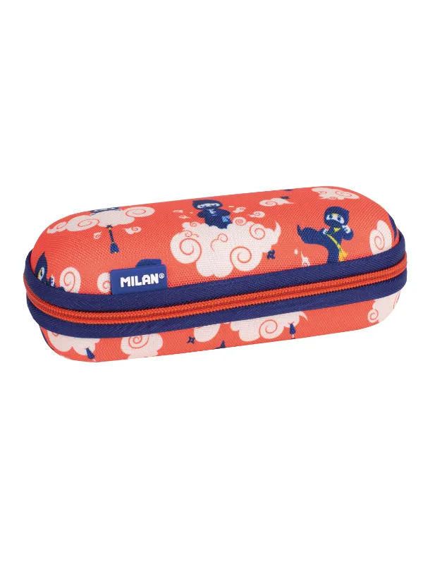 081145NJ Semi-rigid oval pencil case Ninjutsu special series, red