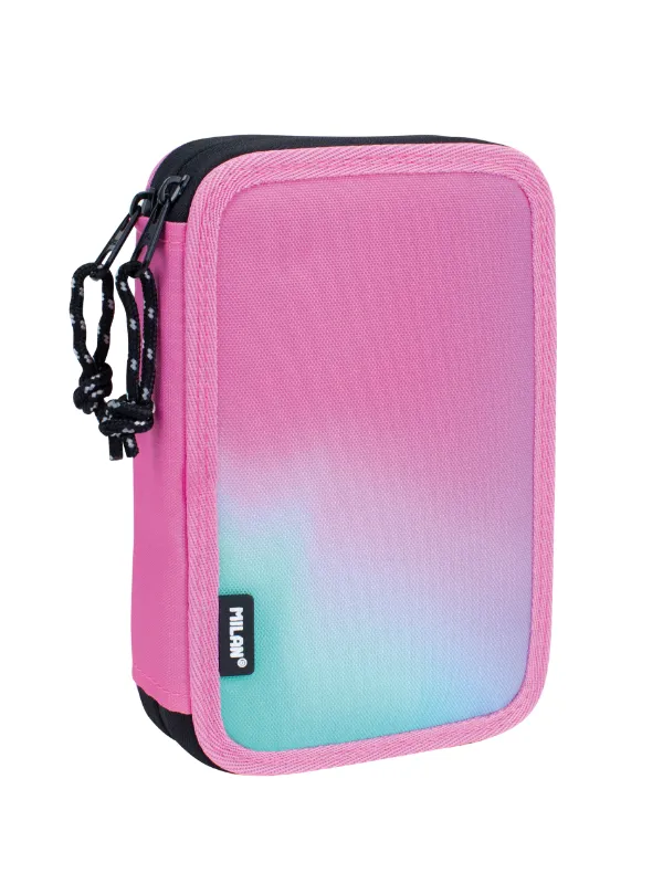 081264SN1P Filled double decker pencil case Sunset, pink