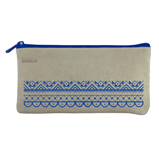 2-compartiment pencil case Etnik blue