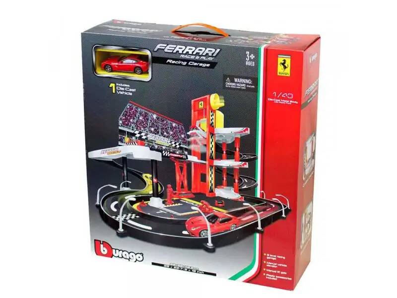 BURAGO FERRARI 1:43 R P RACING GARAGE, INCL. 1 CAR