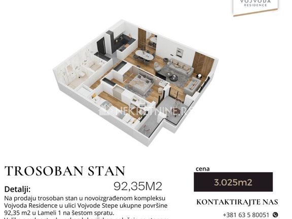 Trosoban stan u kompleksu Vojvoda Residence