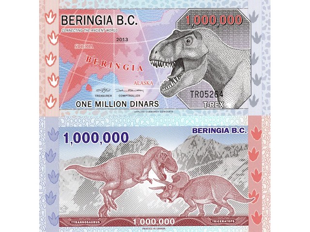 BERINGIA B.C. 1.000.000 Dinars 2013 UNC, Polymer