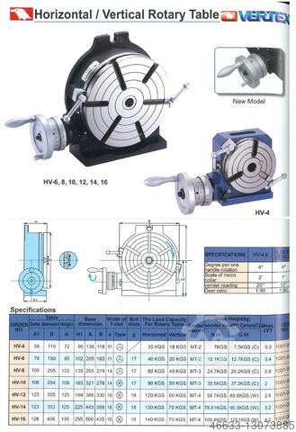 Horizontalna i vertikalna rotaciona tabela
VERTEX HV-4