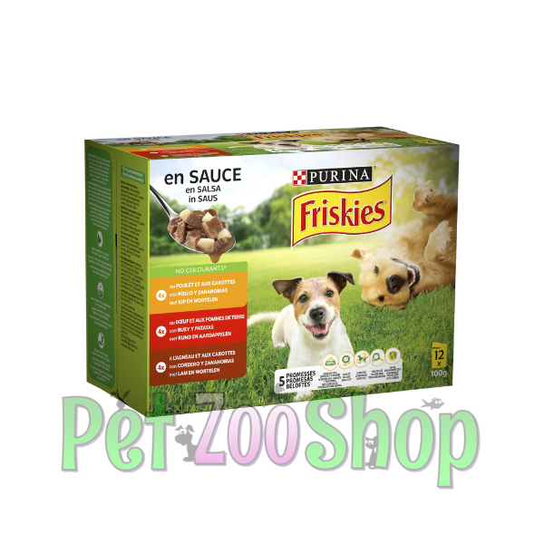 Friskies Sosici za Pse Govedina, Piletina, Jagnjetina 12x100g