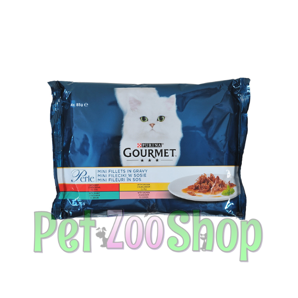 Purina Gourmet Perle Hrana za mačke govedina, zečetina, piletina i losos 4×85 g