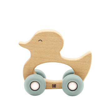Kikka Boo drvena igračka sa silikonskom glodalicom Duck Mint