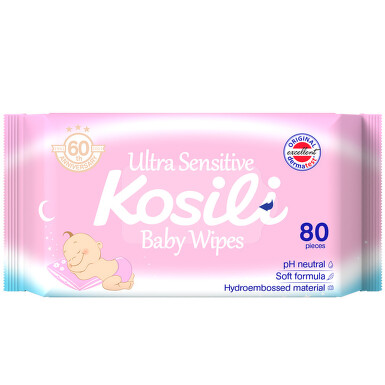 Kosili Vlažne maramice roze, 80 komada