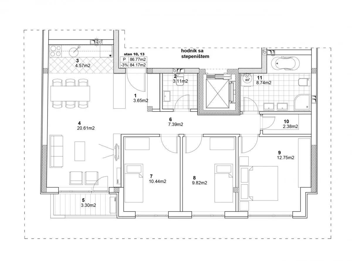 Prodaja, četvorosoban stan, 85m2, Sajmište, Novi Sad