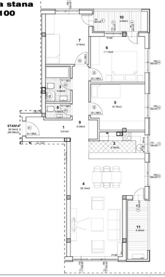 Prodaja, četvorosoban stan, 90m2, Novo naselje, Novi Sad