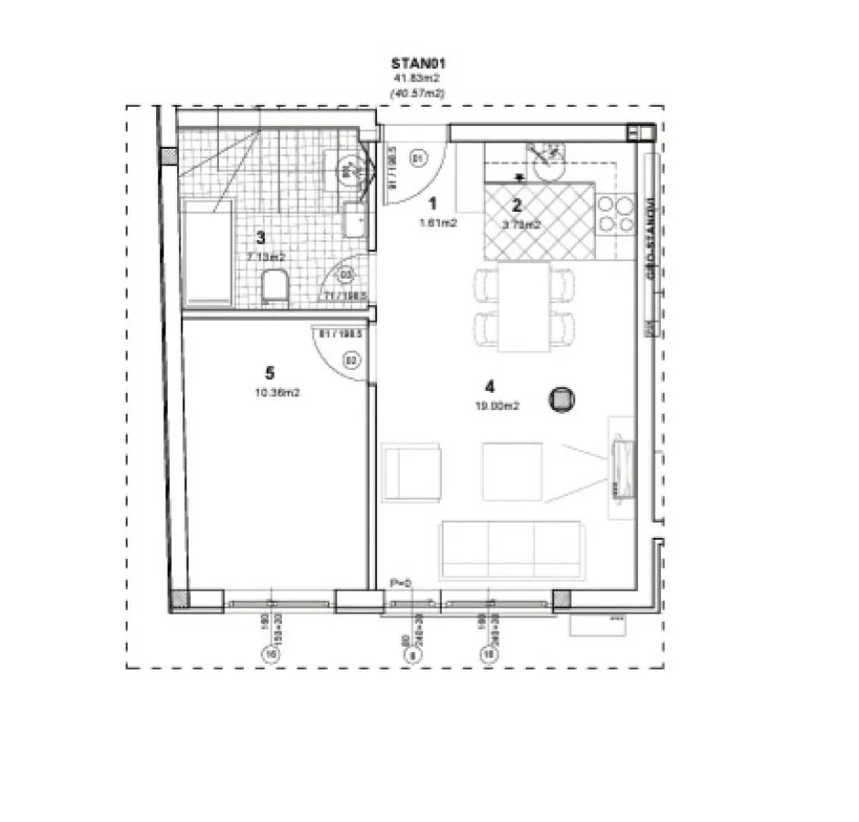 Prodaja, dvosoban stan, 41m2, Novo naselje, Novi Sad