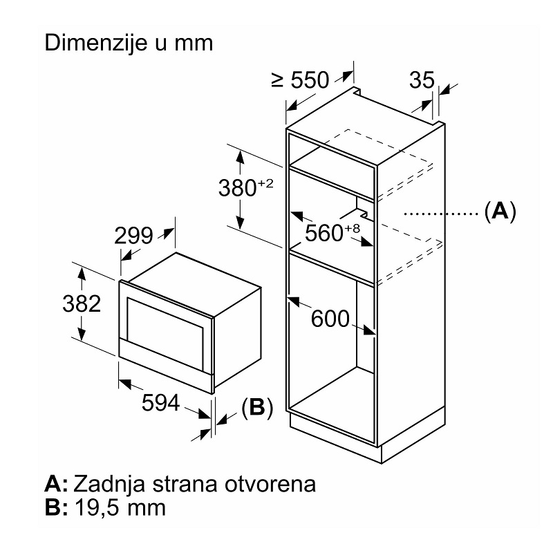 Bosch ugradna mikrotalasna rerna BFL7221B1