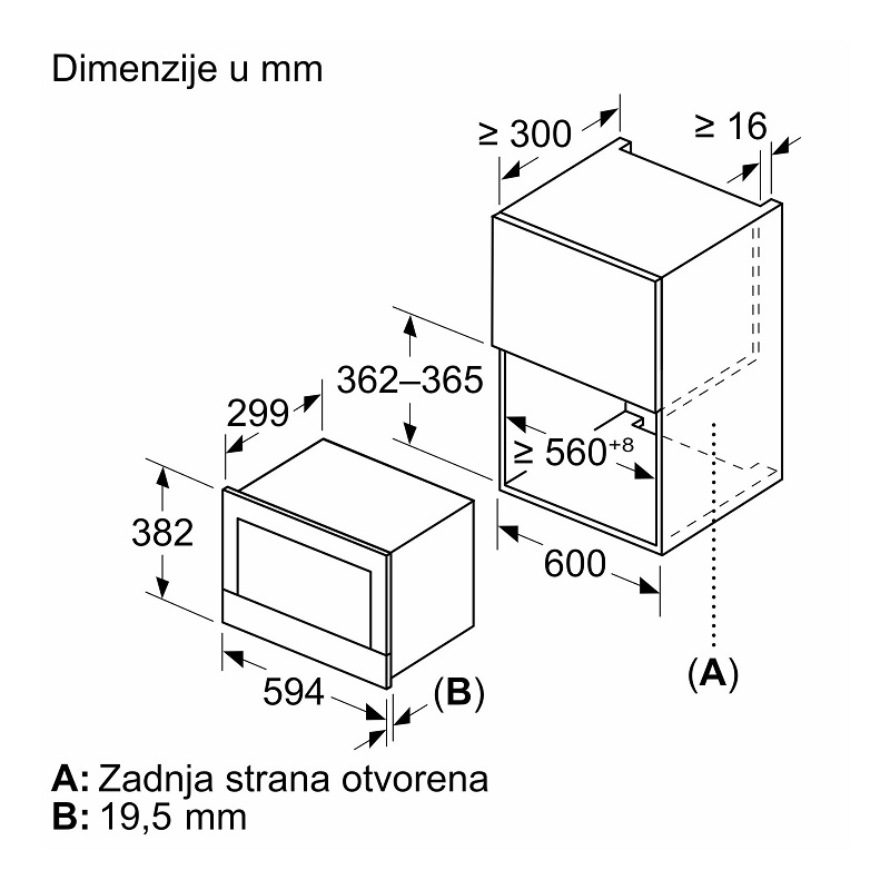 Bosch ugradna mikrotalasna rerna BFL7221W1