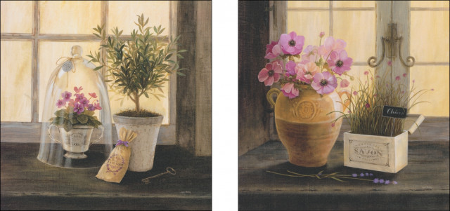 Lavender and herb, komplet od dve uramljene slike 40x40cm svaka