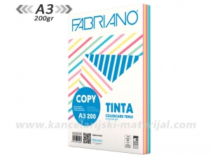 FABRIANO A3 200g Copy Tinta COLOR CARD papir u boji PASTEL 1/100 mix