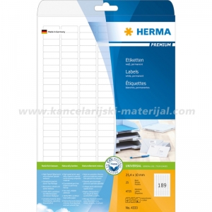 Herma etikete Superprint 25.4x10mm A4/189 25L
