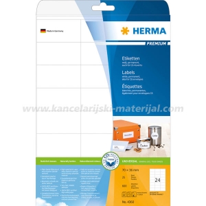 Herma etikete Superprint 70x36mm A4/24 25L
