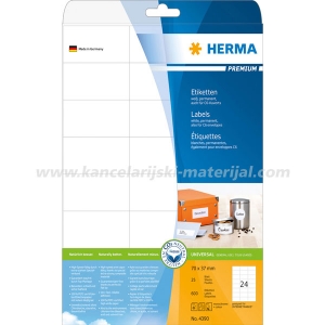 Herma etikete Superprint 70x37mm A4/24 25L