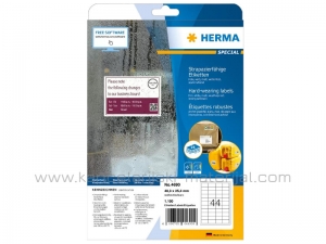 Herma etikete WEATHERPROOF OUTDOOR 48.3x25.4mm A4/44 25L bela