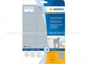 Herma ALUMINIUM LOOK srebrna nalepnica 63.5x29.6mm,25 lista