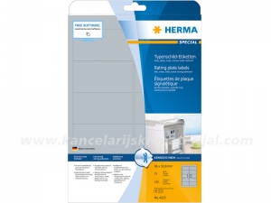 Herma ALUMINIUM LOOK srebrna nalepnica 96x50.8mm,25 lista