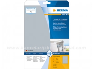 Herma ALUMINIUM LOOK srebrna nalepnica 210x297mm, 25 lista