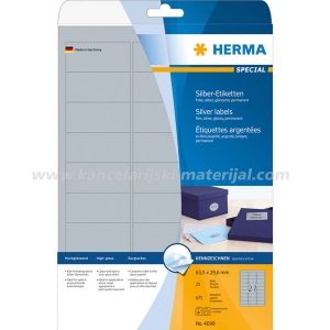 Herma SREBRNA nalepnica Superprint 63x29.7mm, 25 lista