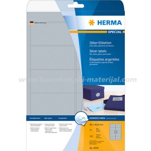 Herma SREBRNA nalepnica Superprint 96x50.8mm, 25 lista