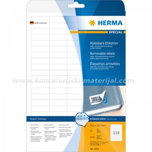 Herma etikete Superprint 38x12.7mm A4/110 1/25 removable