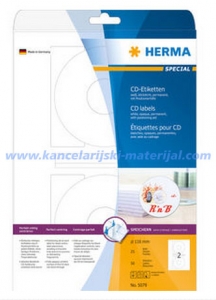 Herma etikete Superprint za CD Ø116 A4/2 1/25 bela