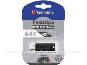 VERBATIM PINSTRIPE 64GB USB memory stick Flash (49318) 3.0