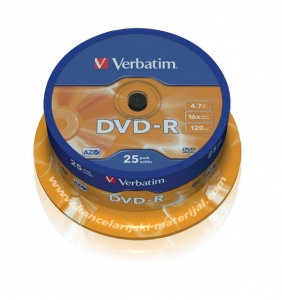 VERBATIM DVD-R 4.7GB spindle 1/25