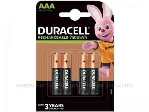 DURACELL punjive baterije AAA(MICRO/HR3) 750mAh, blister 1/4