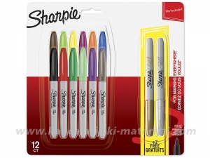 SHARPIE marker FINE - SET 1/12 + 2 GRATIS