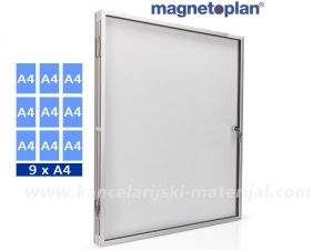 MAGNETOPLAN oglasna tabla 870x1085mm, 9xA4 Whiteboard Indoor
