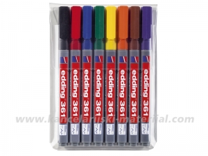 EDDING 361 set whiteboard markera od 8 boja, zaobljeni 1mm