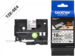 BROTHER TZe-SE4 SECURITY traka 18mm (crno na belo)