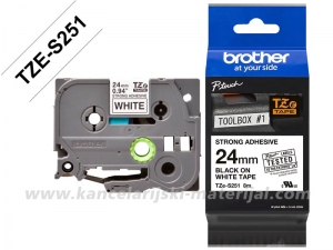 BROTHER TZe-S251 traka 24mm (crno na belom) - STRONG