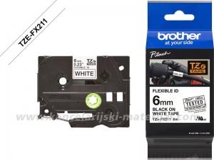 BROTHER TZe-FX211 traka 6mm crno na belo FLEXI ID
