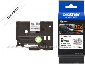 BROTHER TZe-FX221 traka 9mm crno na belo FLEXI ID