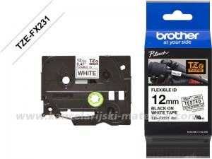 BROTHER TZe-FX231 traka 12mm crno na belo FLEXI ID