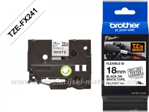 BROTHER TZe-FX241 traka 18mm crno na belo FLEXI ID
