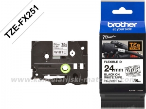 BROTHER TZe-FX251 traka 24mm crno na belo FLEXI ID