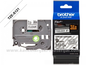 BROTHER TZe-S121 traka 9mm (crno na providnom) - STRONG