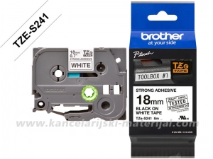 BROTHER TZe-S241 traka 18mm (crno na belom) - STRONG