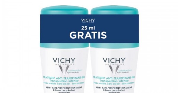 VICHY DÉODORANT Roll-on dezodorans za regulaciju prekomernog znojenja – DUO PACK 50ml