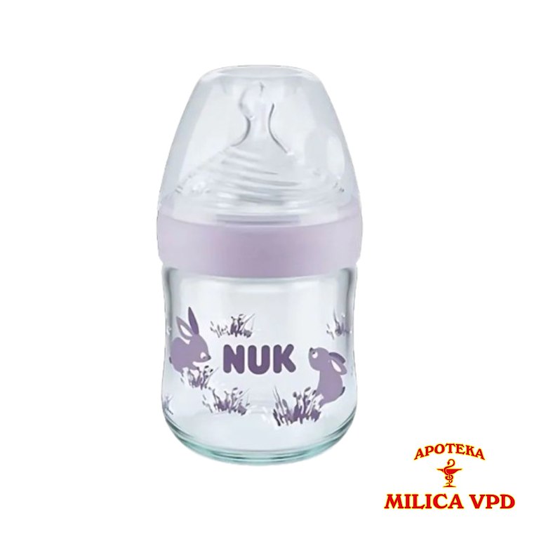 Nuk staklena flašica NS 120ml, sil 0-6s