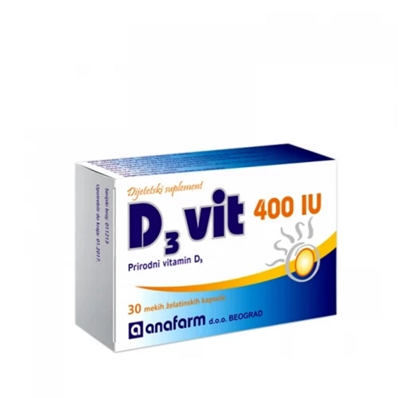 D3vit 400 IU – 30 mekih želatinskih kapsula