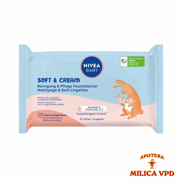 Nivea Baby Soft & Cream vlažne maramice 63 komada